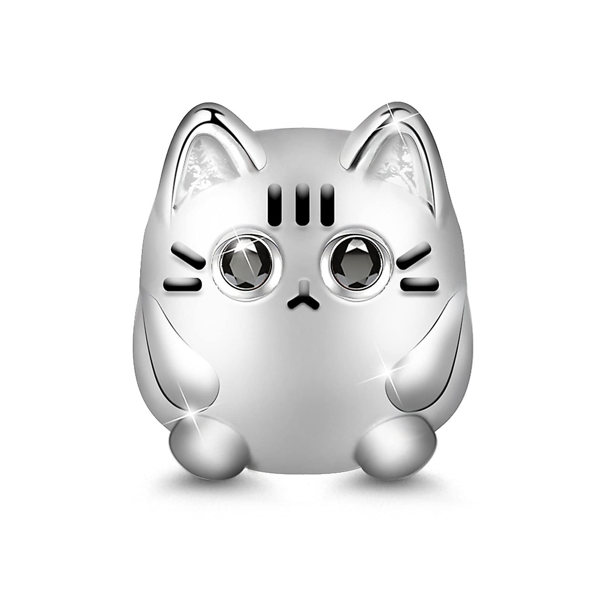 GNOCE Cute Cat Charm Christmas Charms Gifts 925 Sterling Silver Meow, Play with Me Bead Charm fit for Bracelet/Necklace Christmas Jewelry Gift for Women