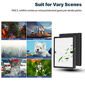 2 Packs E-200 H13 True HEPA Replacement Filter Compatible with LUNINO E-200 Air Cleaner Purifier for Home Large Room up to 1740sq.ft with Extra 4 pcs Aroma Pads