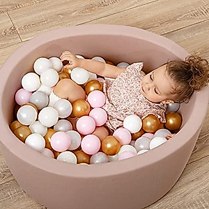 Ritaifer Ball Pit Balls 100 pcs for Kids, Children Crush-Proproof Plastic Balls for Ball Pit with 3 Bright Colors, Safe and Non-Toxic, BPA Free, Baby Toddler Pit Balls with Storage Bag (2.2inch)
