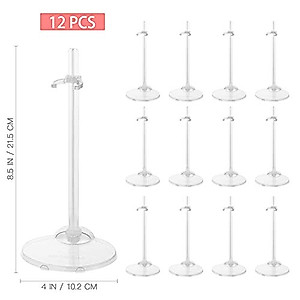 ARTIBETTER 12Pcs Doll Stand Transparent Doll Stand Plastic Doll Display Holder Clear Action Figures Doll Accessories