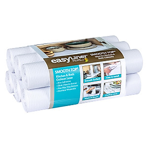 Duck Smooth Top Easy Liner Shelf Liner, 12 Inch x 10 Feet (6 Rolls), White