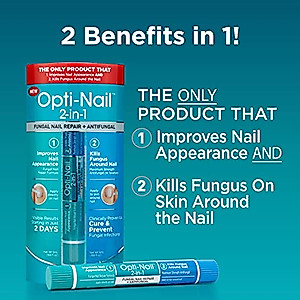Opti-Nail 2-in-1 Fungal Nail Repair Plus Antifungal, Improves Nail Appearance and Kills Fungus Around Nail