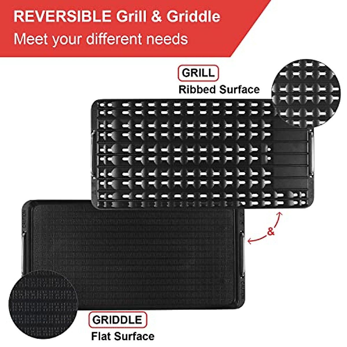 800R double Indoor Smokeless Grill Techwood 1500W Electric Grill with Tempered Glass Lid & LED Smart Control Panel, 8-Level Control Korean BBQ Grill, Red