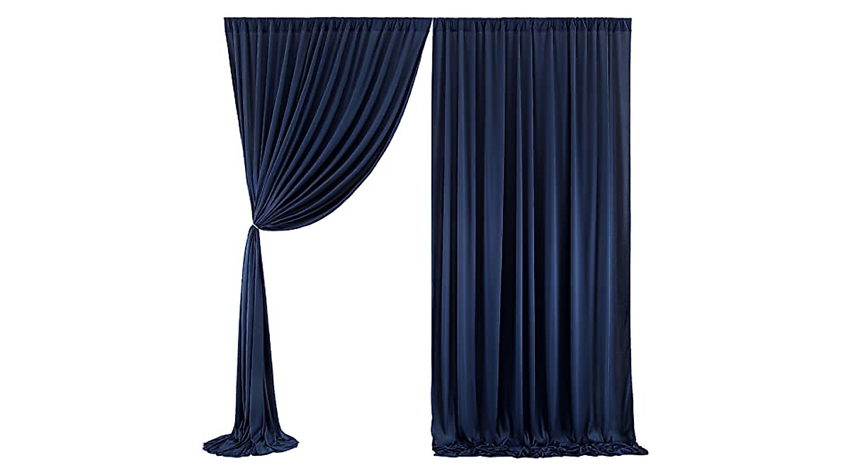 10x10 Navy Blue Backdrop Curtain for Elegant Events
