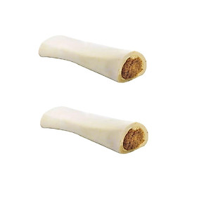 MPP Stuffed Peanut Butter 6 Inch Shin Dog Bones Refillable Nutritious Dental Chew (2 Bones)