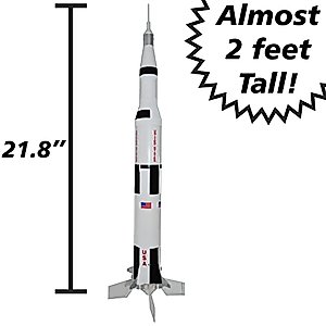 Estes Saturn V Model Rocket Starter Set - Includes Assembled Rocket, Launch Pad, Controller, Four AA Batteries, Recovery Wadding, and Three Engines White