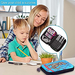 gxtvo Kids Pencil Case for Boys, Cute Dinosaur Pencil Box, School Large Capacity Pencil Bag with Double Zipper
