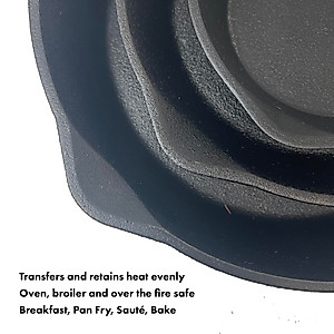 Bayou Classic 10-in 12-in & 14-in Pre-Seasoned Cast Iron Skillet Set Perfect For Searing & Braising or Baking Apple Pies and Cobblers