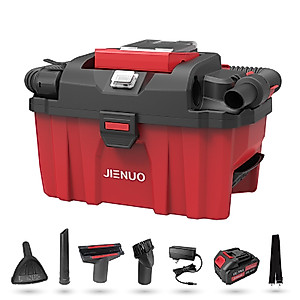 JIENUO Cordless Shop Vac Wet and Dry, with 20V 4.0Ah Battery and Charger, 2.5 Gallon Shop Wet Dry Vacuum Cleaner with Blower Function, Portable Commercial Vac for Car, Home and Garage