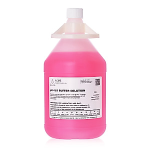 Acme Analytical Solutions pH 4 Buffer Solution, Color Coded Red, pH Calibration Solution, 3.8 liters, 1 Gallon, NIST Traceable Reference Standard, Work with All pH Mater, Made in The USA