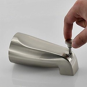 Slip Fit Tub Spout with Pull-Up Diverter for 1/2 inch Copper Tube, Brushed Nickel