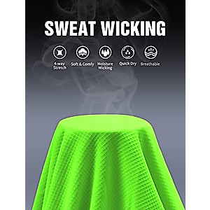 Zengjo Mens Moisture Wicking Shirts-Short Sleeve Workout Tee(Neon Green,XXL)