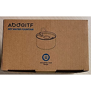 AOOGITF Cat Water Fountain, 304 Stainless Steel Pet Water Fountain, 24/7 Keep The Water Fresh, 74oz Capacity, Ultra-Quiet, No Sputter, Compact, Easy Cleaning, Suit for Pets