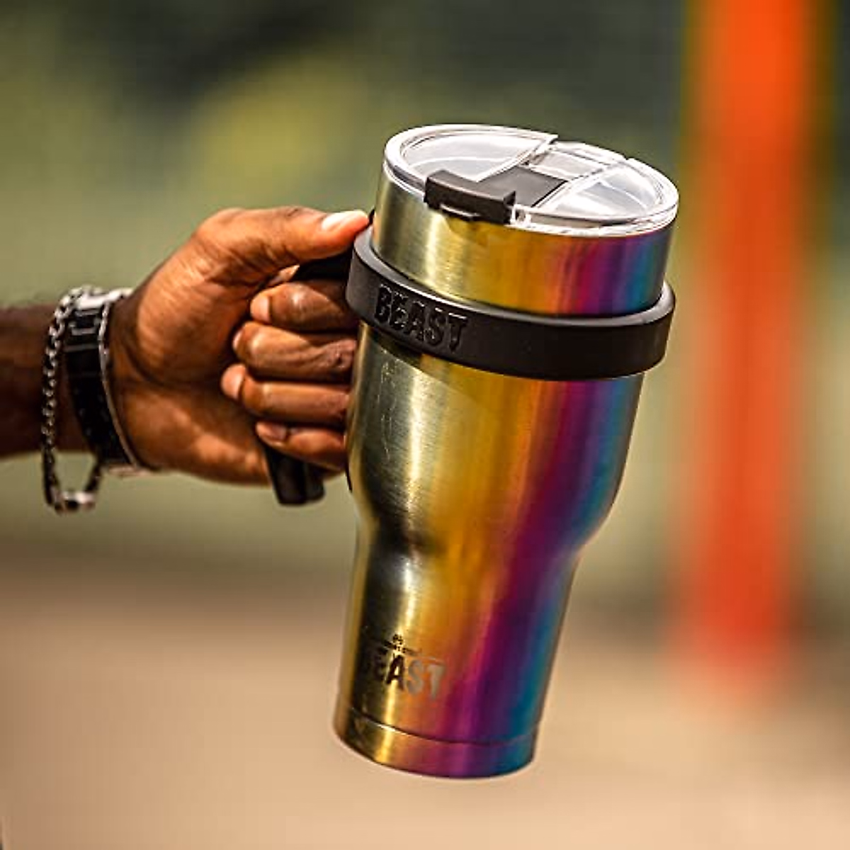 Greens Steel Handle for 40 oz BEAST Tumbler Only | BEAST Tumbler Handle Anti Slip Travel Mug Grip | Beast Cup Holder | BEAST Tumbler Accessories | Lightweight Tumbler Holder | Cup Handle