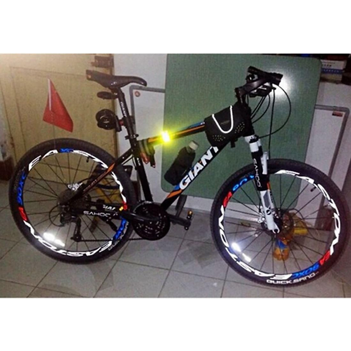 HMANE 4Pcs Bike Stickers Bicycle Wheel Rims Light Safety Reflective Stickers Decal