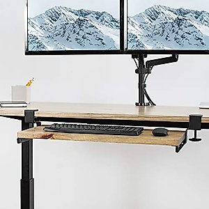 VIVO Clamp and 12 inch Rail Set for DIY Custom Wooden Keyboard Trays (Tray Not Included), Under Desk Pull Out Slider Track with Extra Sturdy C-clamp Mount System, Black, MOUNT-RAIL02