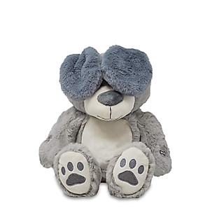Cuddle Barn | Peek & Play Parker 11" Gray Puppy Animated Stuffed Animal Plush Toy | Plays Every Kids Favorite and First Game Peek A Boo | and Sings Peek A Boo Song
