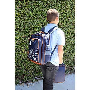 School Backpack 15" with Laptop Sleeve | Kids Galaxy Space Book Bag Dabbing Spaceman Astronaut | Stars Rucksack Lightweight Water Resistant and Durable for Travel and Hiking