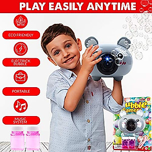 Toysery Bubble Machine Toy for Kids, Automatic Bubble Blower Machine with Bubble Solution, Flashing Lights and Sound, Portable Bubble Maker Blaster Toddlers Toy, Perfect for Indoor Outdoor - Koala