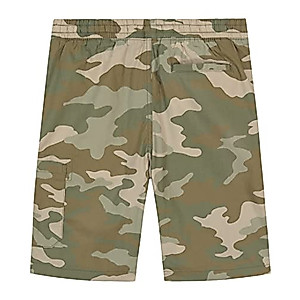 Lucky Brand Boys' Pull-On Cargo Shorts, Drawstring Closure, Tea Camo GC04, 5