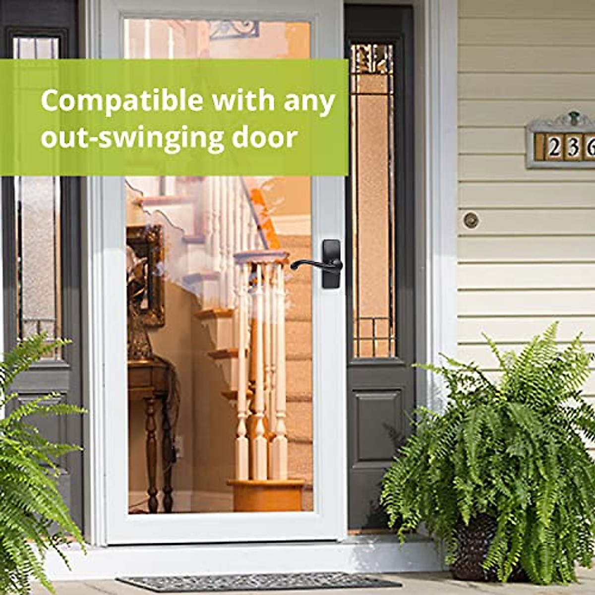 Ideal Security Handle Set with Latch and Keyed Deadbolt, Screen Door Handle, Storm Door Handle, Black