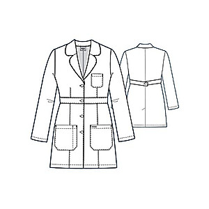 Grey's Anatomy 4481 34" Women's Lab (White, X-Large)