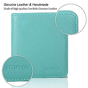 FUNTOR Small Wallets for Women, Ladies Small Compact Bifold Pocket RFID Blocking Genuine Leather Wallet for Women