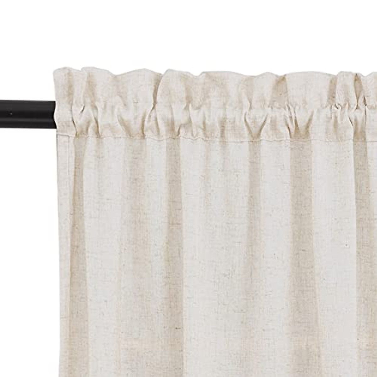 jinchan Beige Kitchen Curtains Linen Tier Curtains 45 Inches Farmhouse Cafe Curtains Light Filtering Flax Country Rustic Bathroom RV 2 Panels Crude