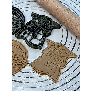 Premium Star Wars Set of 2 Baby Yoda Grogu Cookie Cutter’s & Molds 4.5" Produced by 3D Kitchen Art