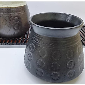 123Arts Ceramic Utensil Holder Relief Flower Cooking Utensil Caddy Organizer