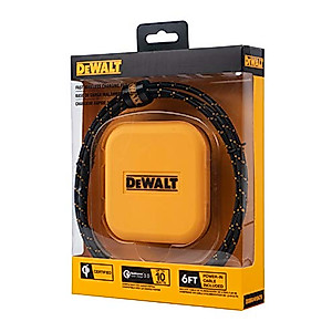 DEWALT Fast Wireless Charging Pad — 10W Max Qi Wireless Charger iPhone 14/13/12 Samsung Android — Wireless Phone Charger Mat — Type C Cable and AC Adapter Included