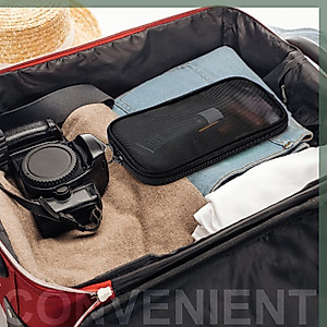 Weewooday 4 Pcs Mesh Makeup Bag Mesh Cosmetic Bag Travel Toiletry Pouch with Zipper Mini Makeup Cosmetic Purse for Daily Accessory (Pink,Small)(Small, Large, Medium,Black)