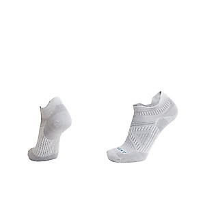 Le Bent Ultra Light Micro Tab Run Merino Wool Sock for Trail Running, Road Running, and Hiking - White - Small