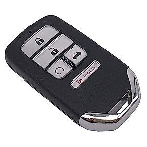 Remote Smart Key Fob Shell Case Fit for 2016 2017 2018 Honda Civic CR-V Pilot Keyless Entry Replacement Car Key Cover (Silver, 5 Buttons)