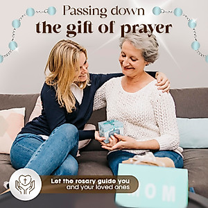 Cascade Goods - Blue My First Rosary and Keepsake Box, Catholic Baptism Gifts for Boys, Blessed First Communion Gifts for Boys or Girl Christening from Godparents