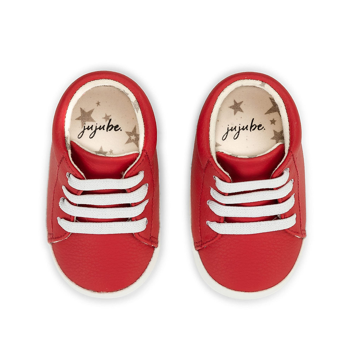 JuJuBe Sneakers for Babies & Infants - Machine Washable Vegan Leather Baby Shoes - Cherry Red - 9-12 Months