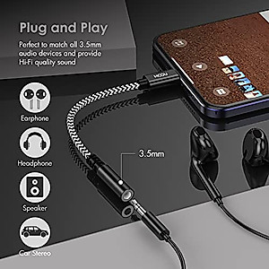 MOOU Lightning to 3.5mm Adapter [Apple MFi Certified] iPhone Headphone Jack Adapter Lightning to 3.5mm Audio Cable for iPhone 14/14 Pro/13/13 Pro/13 Pro Max/12/12 Pro/12 Pro Max/11/11 Pro/X/XR/XS/