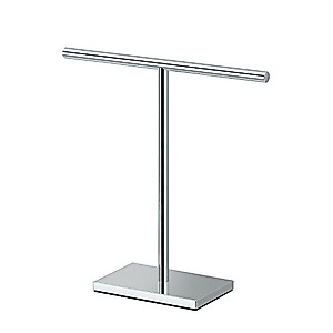 Gatco 1444C, Modern Rectangle Base Freestanding Countertop Towel Holder, Chrome