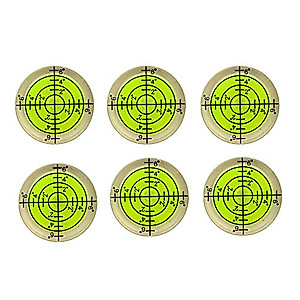 6 pcs Bubble Spirit Level, 32x7mm Circular Level Bubble for RV, Travel Trailer, Tripod, Phonograph, Turntable