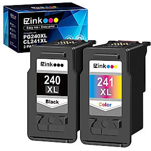 E-Z Ink (TM Remanufactured Ink Cartridge Replacement for Canon 240 240XL 241 241XL PG-240XL CL-241XL for use with PIXMA TS5120 MG3620 MX472 MX452 MG3520 Printer (1 Black,1 Color, 2 Pack)
