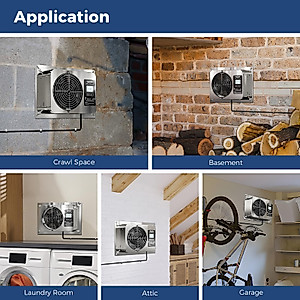 ALORAIR 300 CFM Crawlspace Ventilator Fan with Humidistat, Stainless Steel Exhaust Vent Fans with Digital Display, Timing Cycle, Freeze Protection Thermostat, for Basement, Garage, Attic, Grow Tent