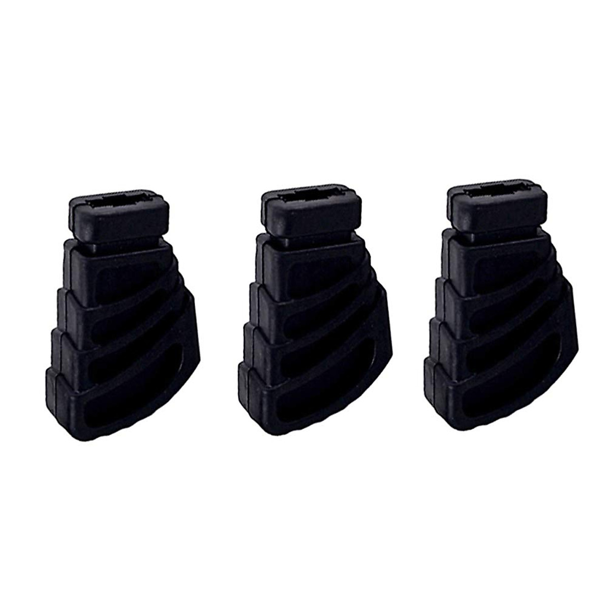 HEALLILY Drum Rubber Feet for Drum Hardware Cymbal Stand Rack Bracket Percussion Parts Size L 3pcs (Black)