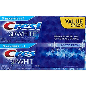 Crest 3D White Whitening Toothpaste, Radiant Mint, 3.5 Ounce (Pack of 2)