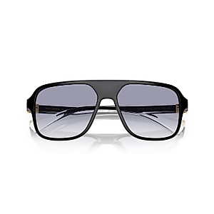 Dolce & Gabbana Men's Round Fashion Sunglasses, Black/Clear Gradient Blue, One Size