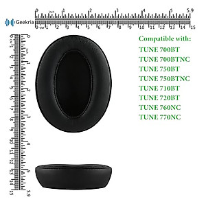 Geekria QuickFit Replacement Ear Pads for JBL Tune 700BT, 750BTNC, Tune 710BT, Tune 720BT, Tune 760NC, Tune 770NC Wireless Headphones Ear Cushions, Headset Earpads, Ear Cups Cover Repair Parts