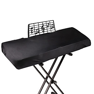 Explore Land Stretchy 88 Keys Piano Keyboard Dust Cover with Music Stand Opening for Digital Electronic Piano (88, Black)