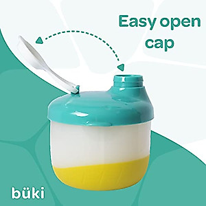 Büki Formula Dispenser Set | 2 Pack - Large & Small Premium Formula Container for Travel and On The Go | 3 Section & 1 Section Leakproof Baby Formula Dispenser