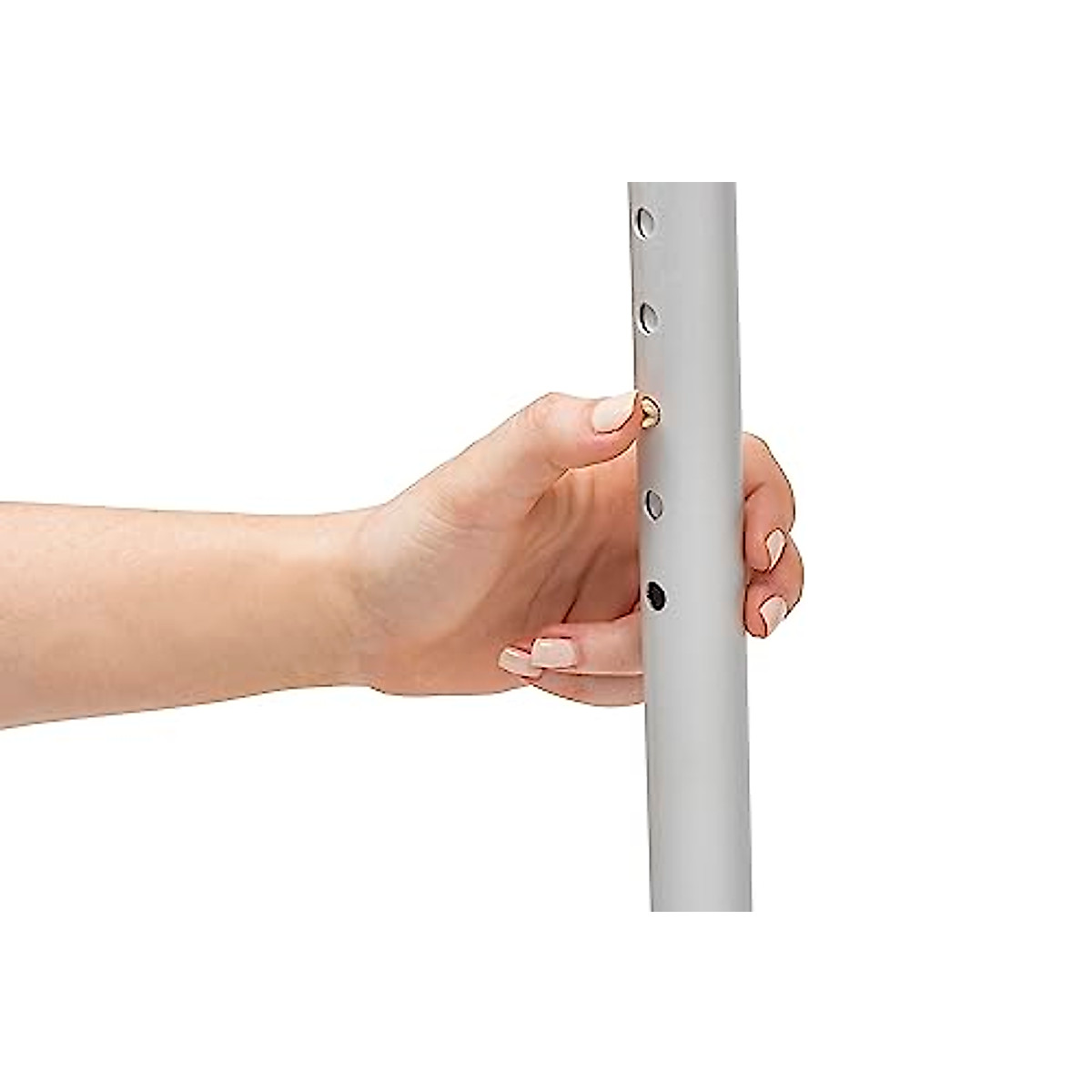 Drive Medical 12445KD-1 Shower Chair with Back and Padded Arms, Adjustable Height Shower Stool with Nonslip Feet, Tub Chair, Shower Chair for Elderly, Bath Seat with Back, 350 LB Weight Cap, White