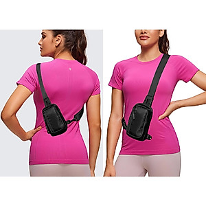 Small Sling Bag Lightweight Fanny Pack Mini Crossbody Backpack Casual Personal Pocket Bag Waterproof Phone Chest Bag (Black)