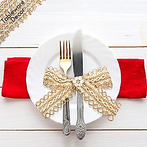 VGOODALL Jute Ribbons, 8 Rolls Burlap Lace Ribbons Rustic Ribbons for Crafts Gift Wrapping Party Decor